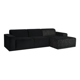 Leo Black Fabric Sectional Sofa, HGSC909 - Transitional - Sectional ...