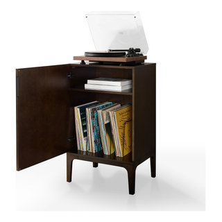 Asher Record Storage Stand Dark Brown - Transitional - Storage Cabinets ...