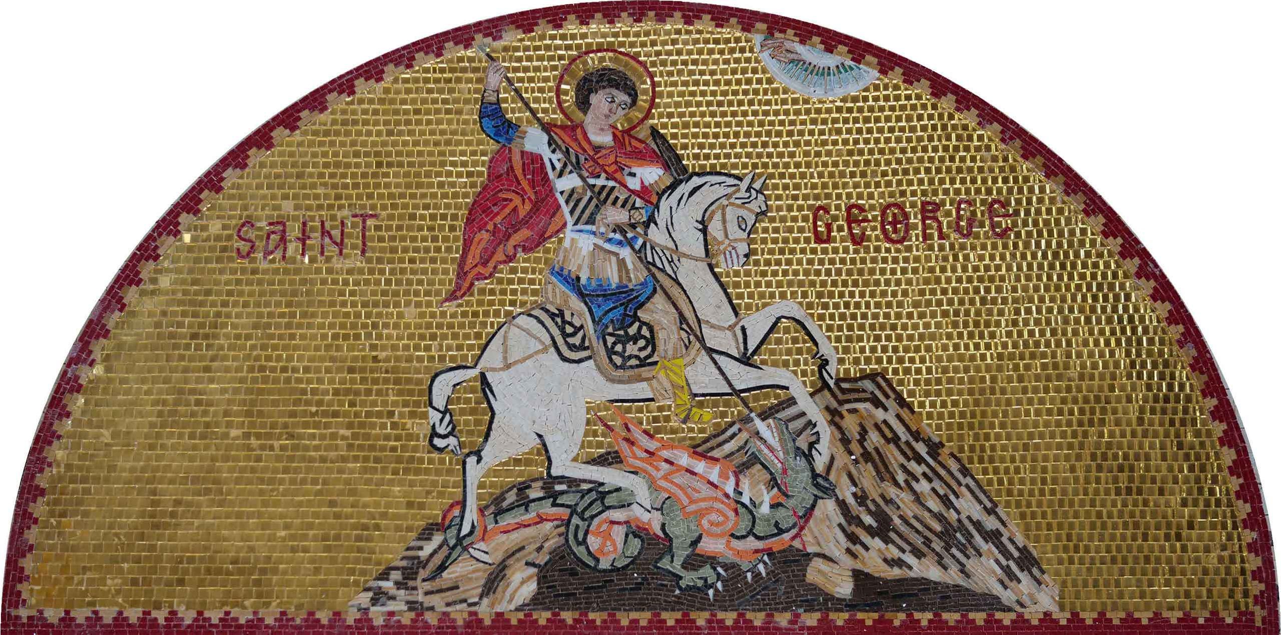 Mosaic Art - Saint George, 61" x 31" - Contemporary - Tile Murals - by ...