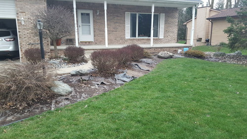 Need design help, replacing rock mulch and plants