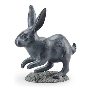 Attractive Skipping Rabbit Garden Sculpture - Farmhouse - Garden ...