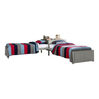 Hillsdale Pulse Wood Twin L-Shaped Bed, Twin Bed - Transitional - Kids ...