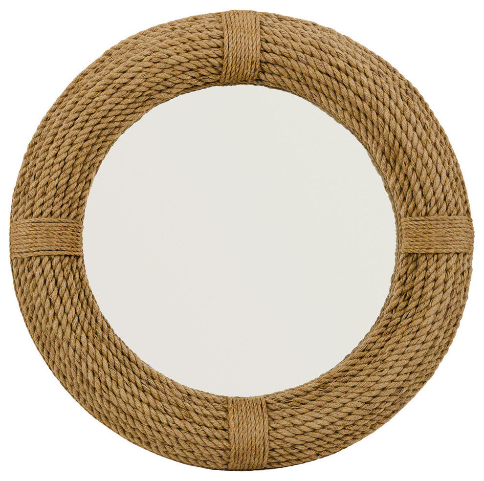 Round Rope Mirror - Beach Style - Wall Mirrors - by HedgeApple | Houzz