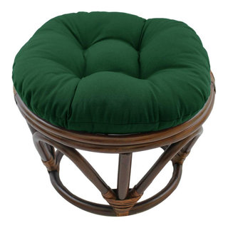 18-inch Round Solid Twill Tufted Footstool Cushion - Contemporary ...