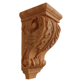 Small Fig Leaf Corbel, Alder, 2 5/8"Wx3 3/4"Dx6 5/8"H, 6-Pack, 5"Wx5 ...