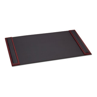 P8001 Rosewood Leather 34"x20" Side Rail Desk Pad - Contemporary - Desk ...