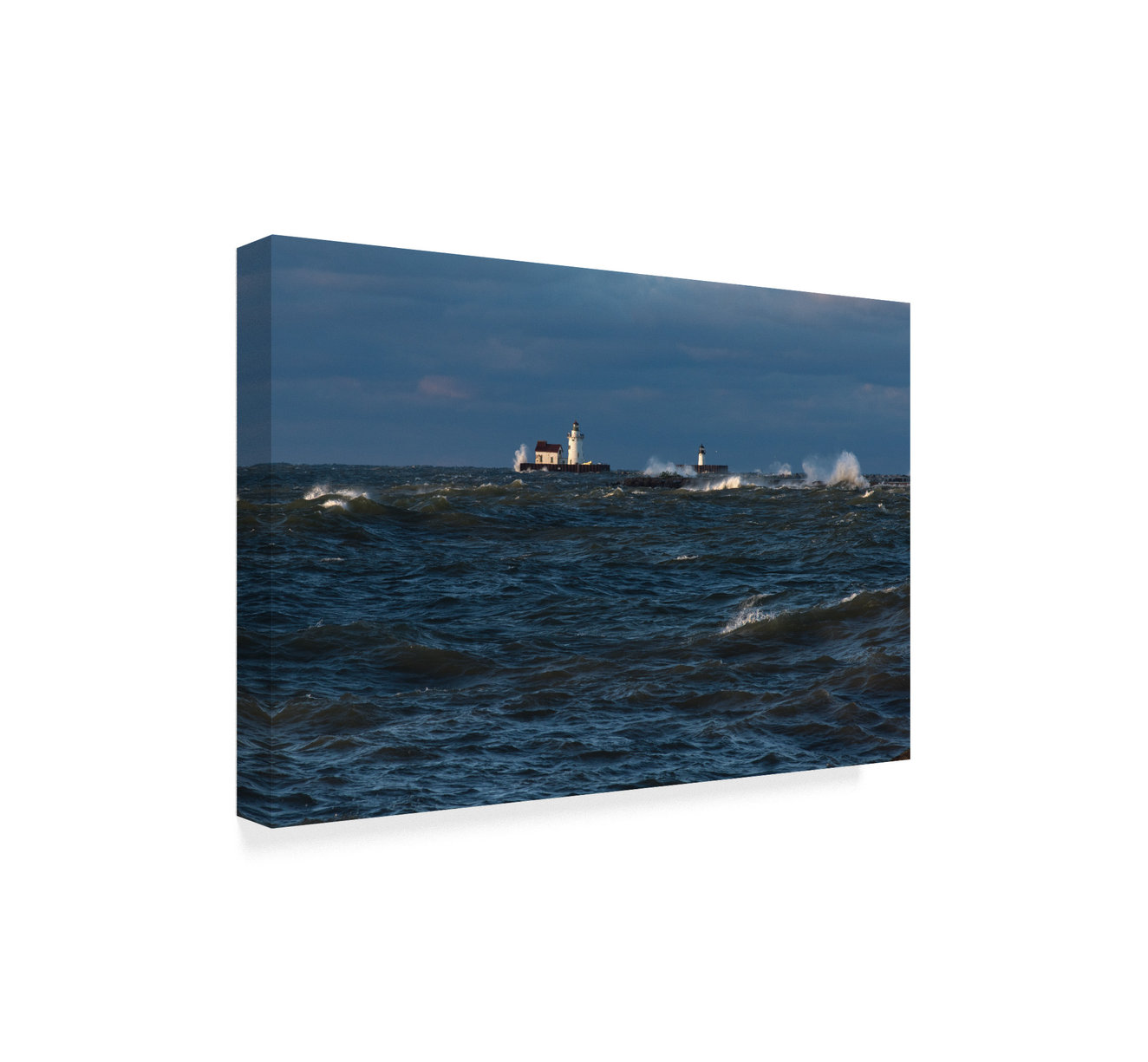 Kurt Shaffer 'Rough Waters On A Great Lake' Canvas Art, 12"x19" - Beach ...