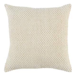 20" Natural Beige Nubby Textured Modern Throw Pillow - Transitional ...