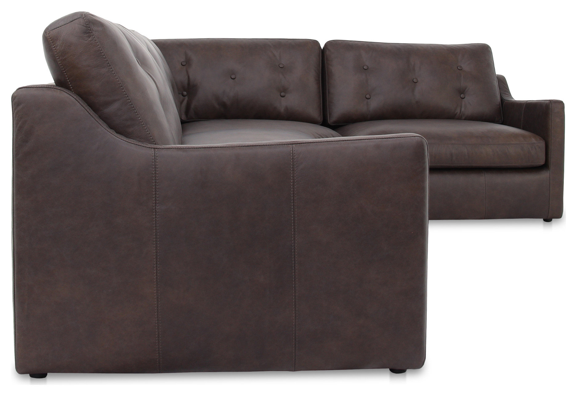 Thurlow 3 Piece Right Modular Sectional Espresso Brown Leather - Sofas ...