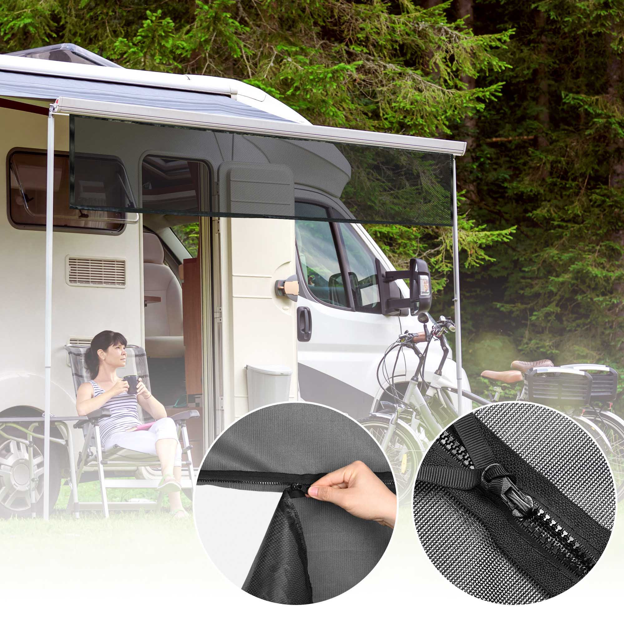 8x10' RV Awning Sun Shade Screen Mesh UV Blocker RV Awning Shade Patio ...