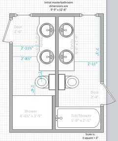 Splitting a Large Master Bathroom into 2 Bathrooms