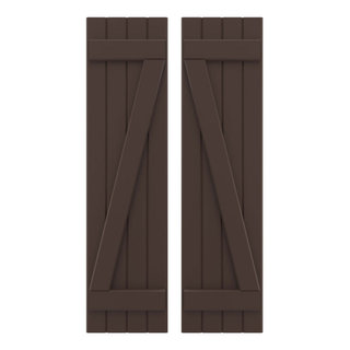 Four Board (2 Batten) Joined Board-n-Batten Shutters w/ Z-Bar (Per Pair ...
