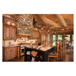 Log Homes Showcase - Rustic - Kitchen - Portland Maine - by National ...