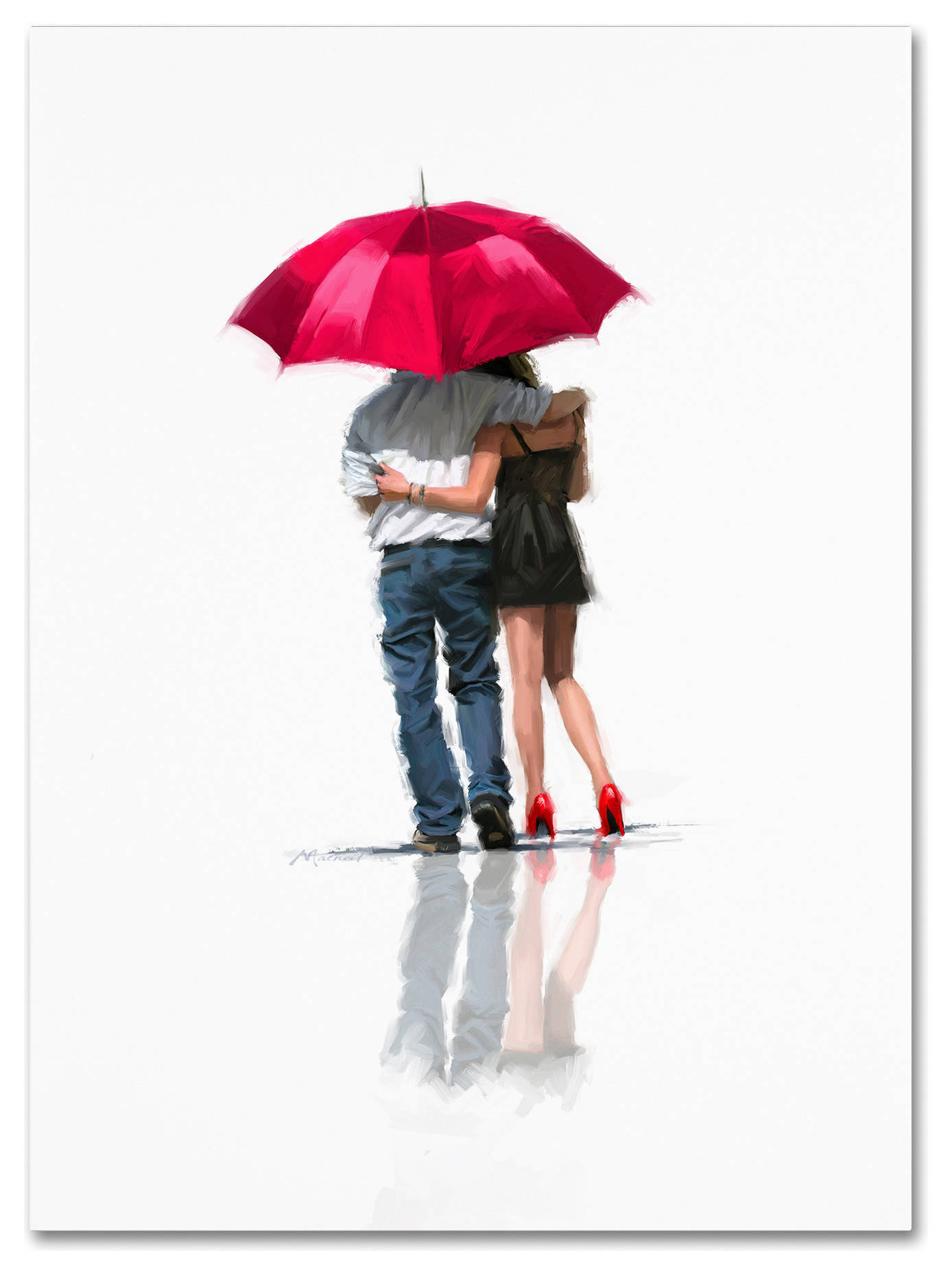 The Macneil Studio 'Couple Under Umbrella' Canvas Art, 32"x24 ...