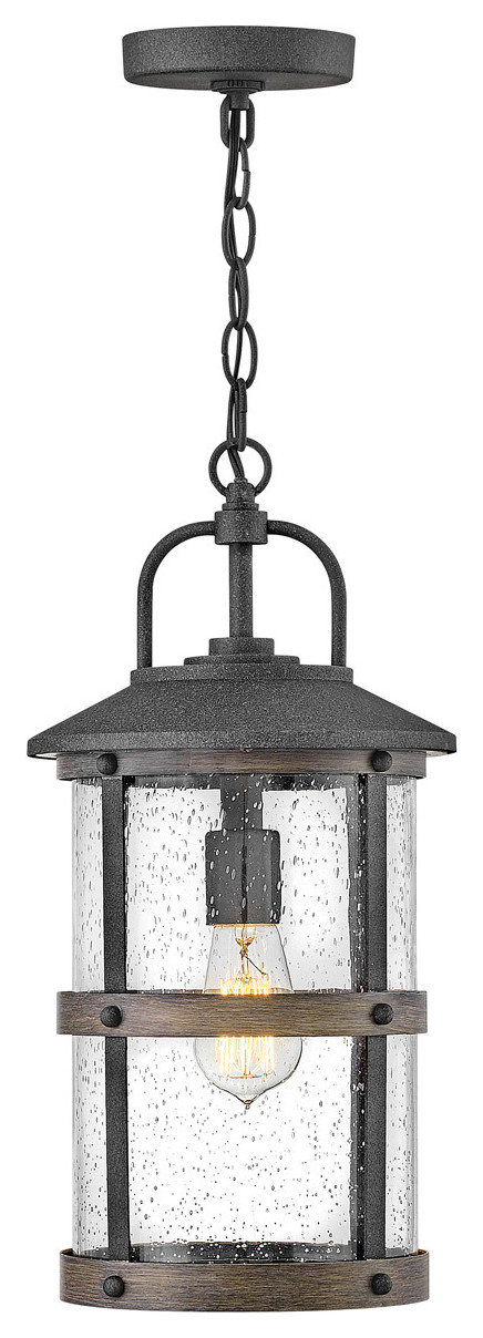 Lakehouse LED Hanging Lantern in Aged Zinc - Industrial - Outdoor ...