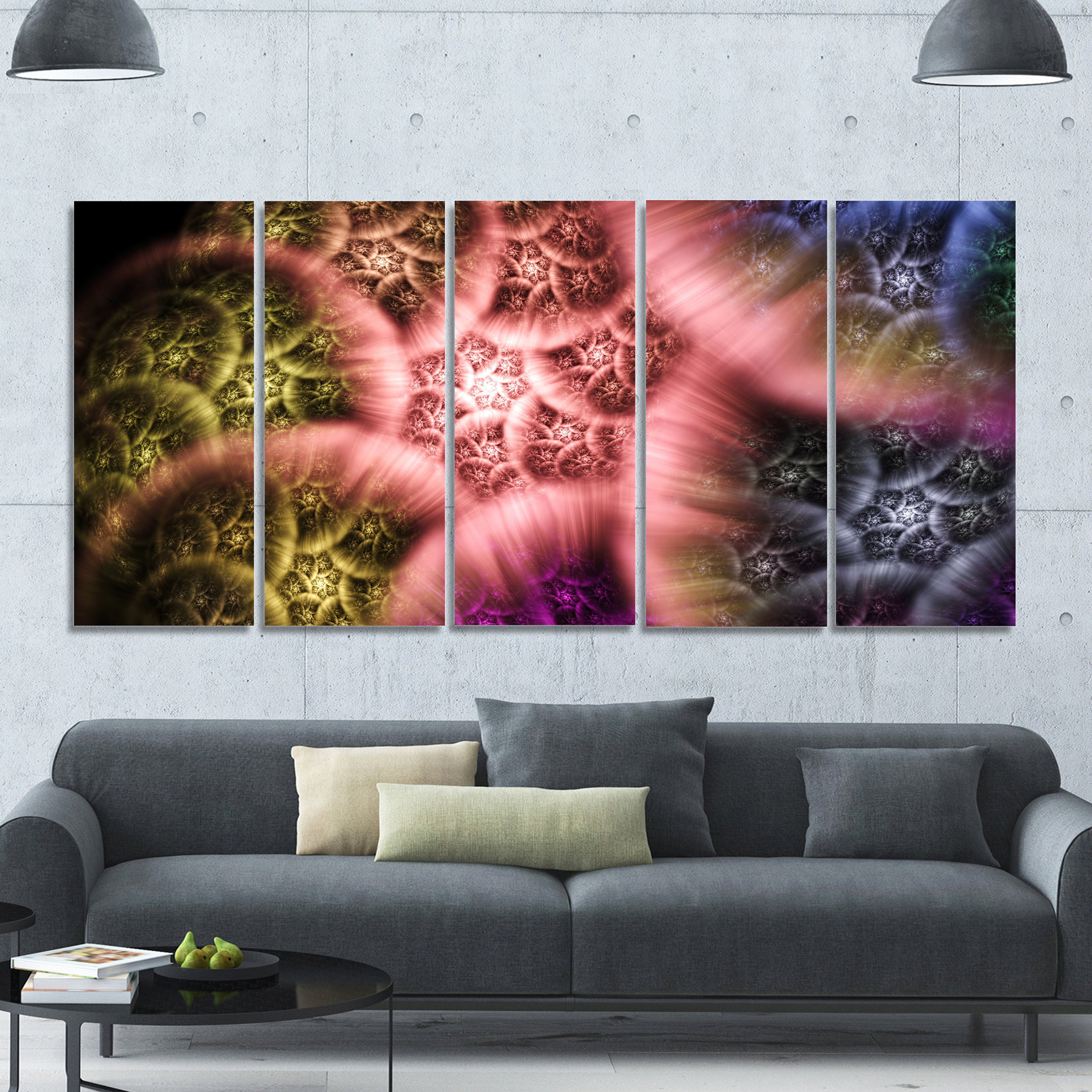 Biblical Sky with Multi Color Clouds, Multipanel Abstract Wall Art ...