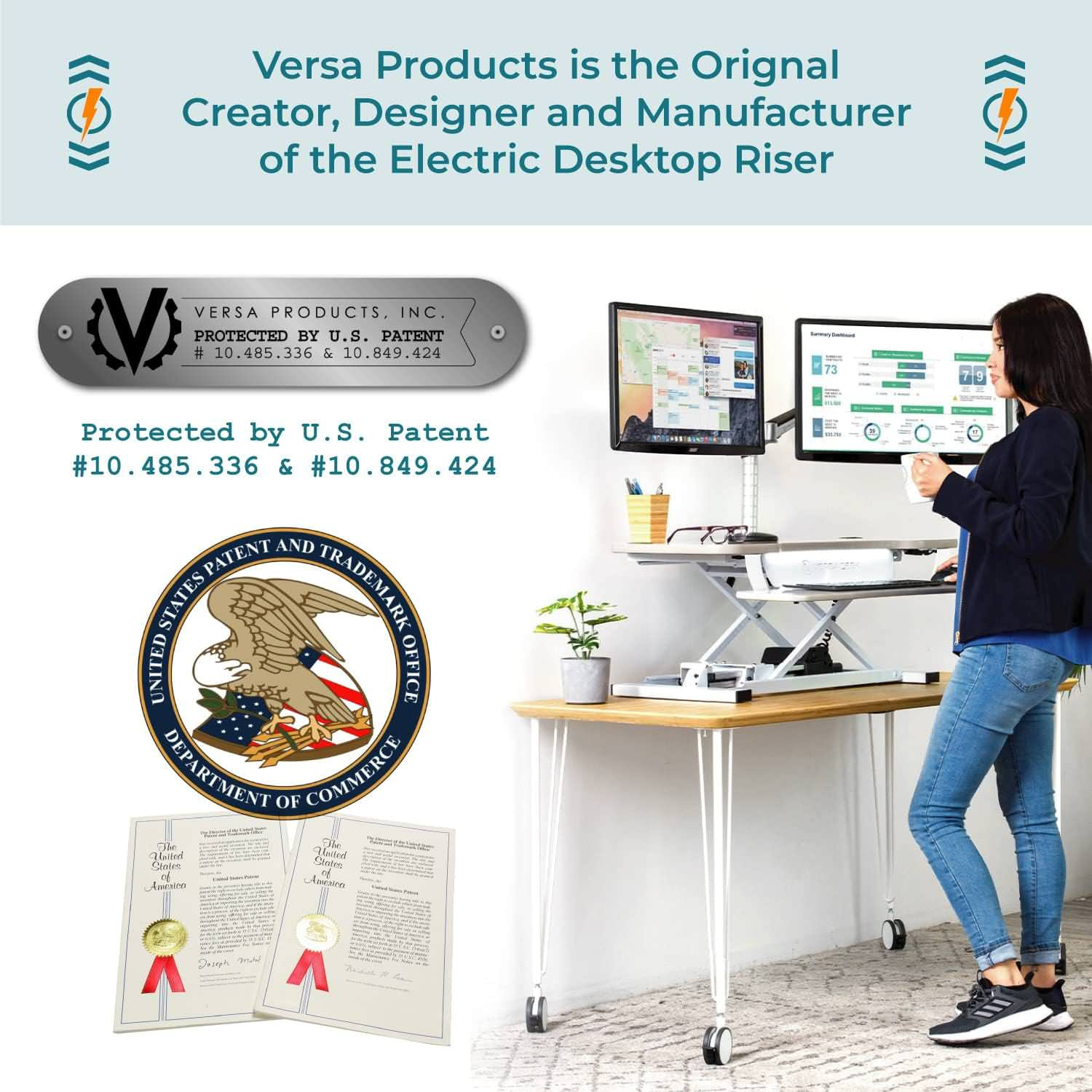 VERSADESK Standing Desk Converter,36” PowerPro Corner Electric ...