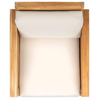 Coastal Outdoor Lounge Chair, Teak Wood Frame With Cushioned Seat ...