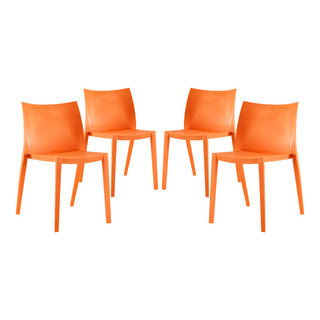 Modern Orange Gallant Dining Side Chair Set of 4, 21.5"Lx15.5-16.5"Wx32 ...