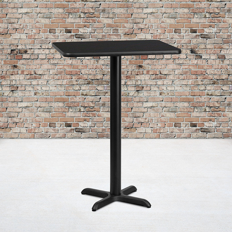 24x30 Black Table-22x22 X-Base - Transitional - Indoor Pub And Bistro ...