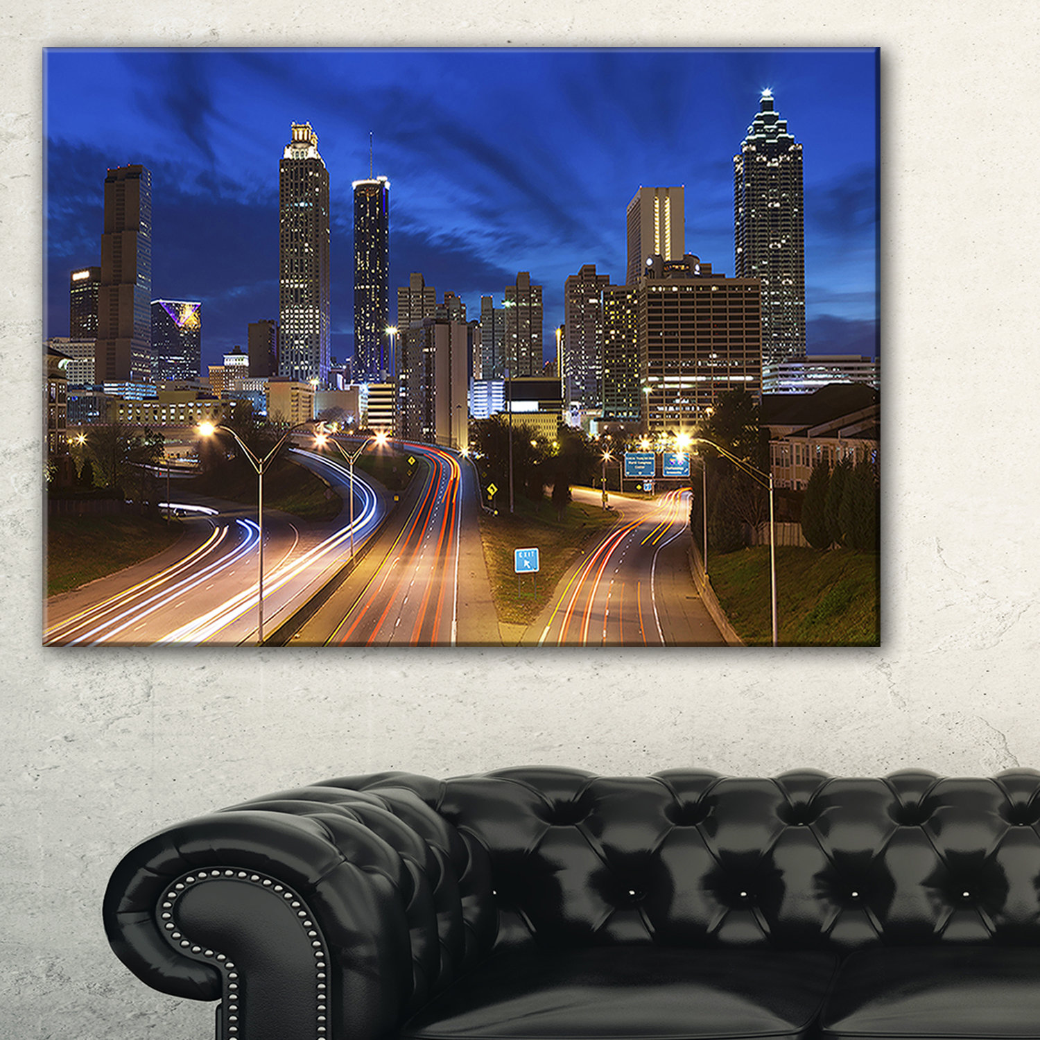 Designart - Atlanta Skyline Twilight Blue Hour - Cityscape Canvas Print ...