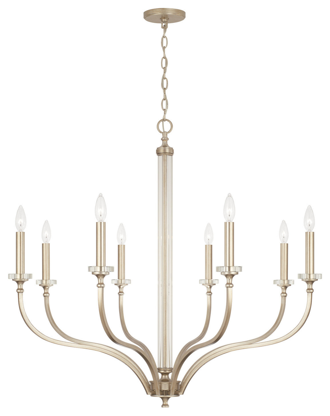 Breigh Eight Light Chandelier, Brushed Champagne - Transitional ...