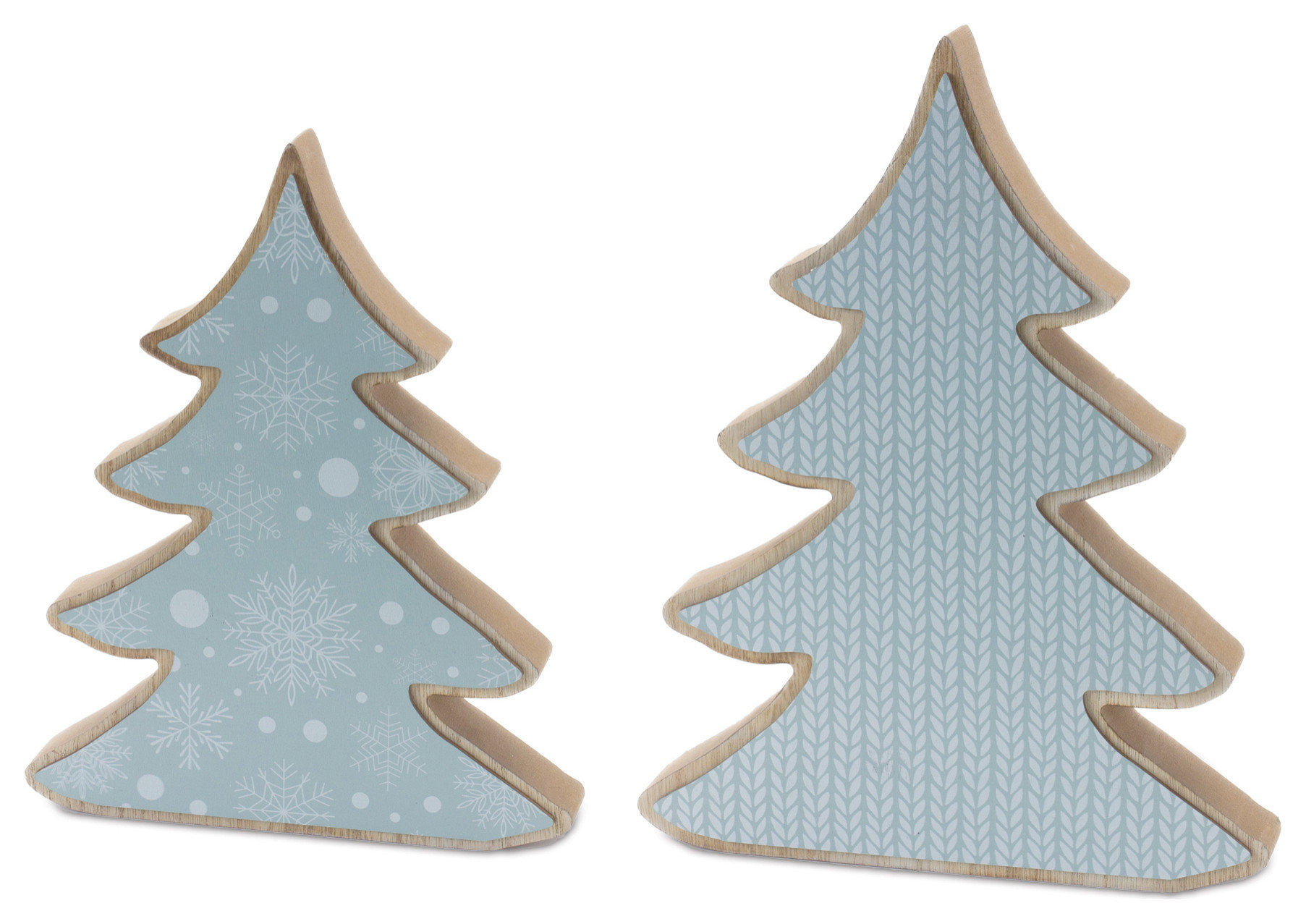 Wood Pine Tree Decor, Set of 2 - Rustic - Holiday Accents And Figurines ...
