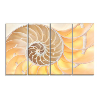 "Golden Nautilus Shell Pattern" Abstract Art Canvas Print, 48"x28", 4 ...