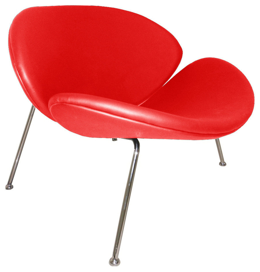 Modern Classics Slice Chair, Red, 28"H x 34"W x 31"D - Midcentury ...