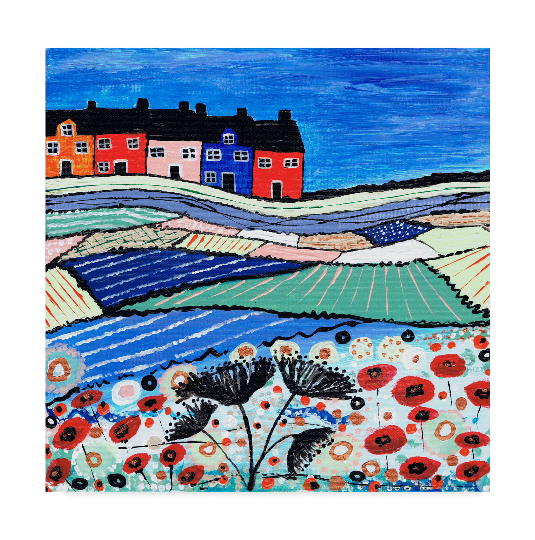 Caroline Duncan Art 'Balamory In Bloom' Canvas Art, 35"x35", 35"x35 ...