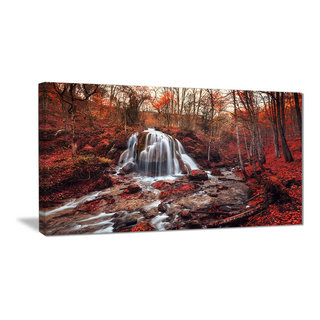 "Silver Stream Waterfall Close-up" Landscape Photo Wall Art, 32"x16 ...