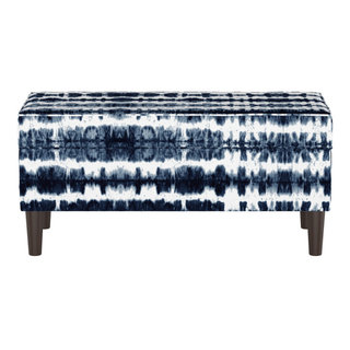 Storage Bench, Obu Stripe Navy, One Size - Midcentury - Accent And ...