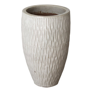 Tall Round Texture Pot Medium, Distressed White 17x27 - Farmhouse ...