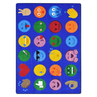 Joy Carpet Kid Essentials Emoji Expressions Area Rug, 7'8" X 10'9 ...