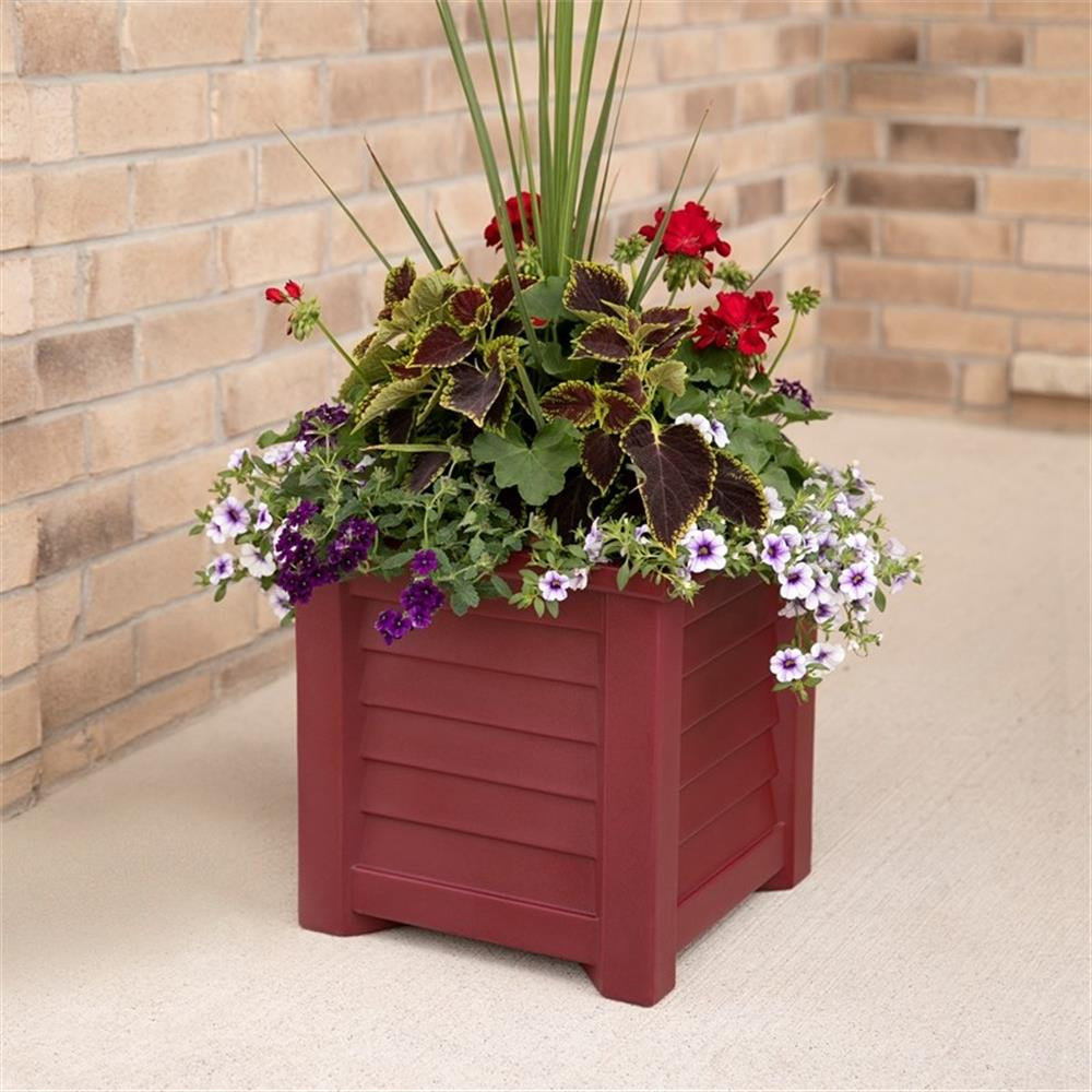 Mayne Lakeland 16x16 Coastal Polyethylene Resin Square Planter in ...