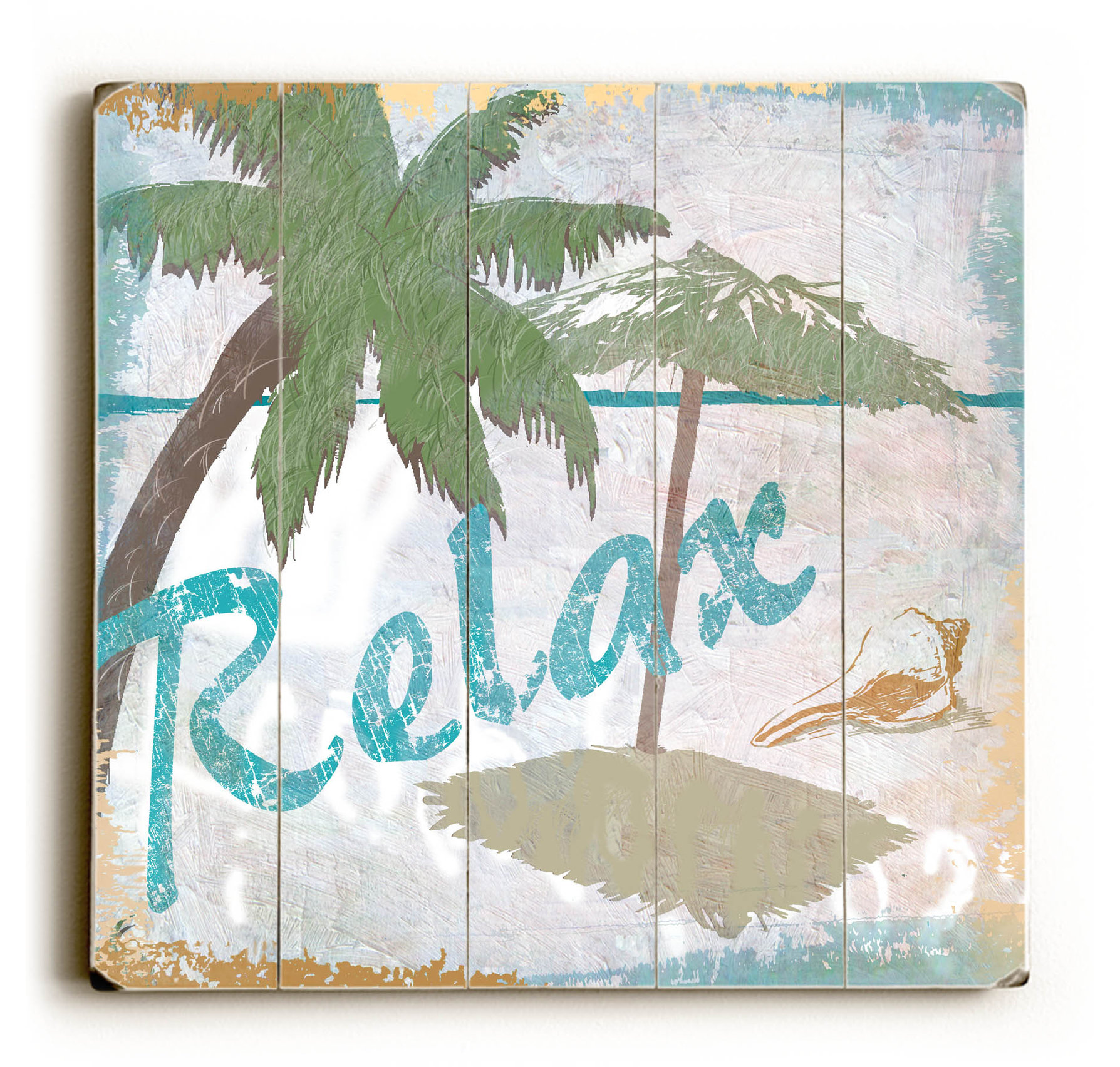Relax - Wood Wall Decor by ArtLicensing, 30"x30" - Tropical - Prints ...