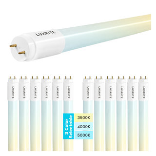 Luxrite 12-Pack 2' T8 LED Tube Light 8W 3 Color Option 960 Lumens ...