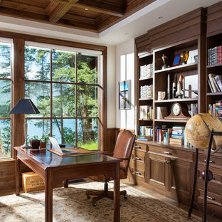 75 Beautiful Rustic Home Office Library Pictures & Ideas | Houzz
