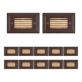 12-Pack Low Voltage Louvered Step Light, 3000K Warm White ...