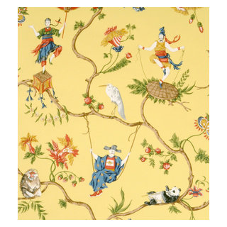 Ming Circus, Multi On Pollen - Asian - Wallpaper - by Scalamandre | Houzz
