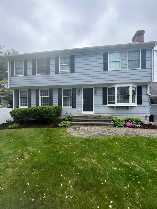 Advice for front entry with off center door / portico