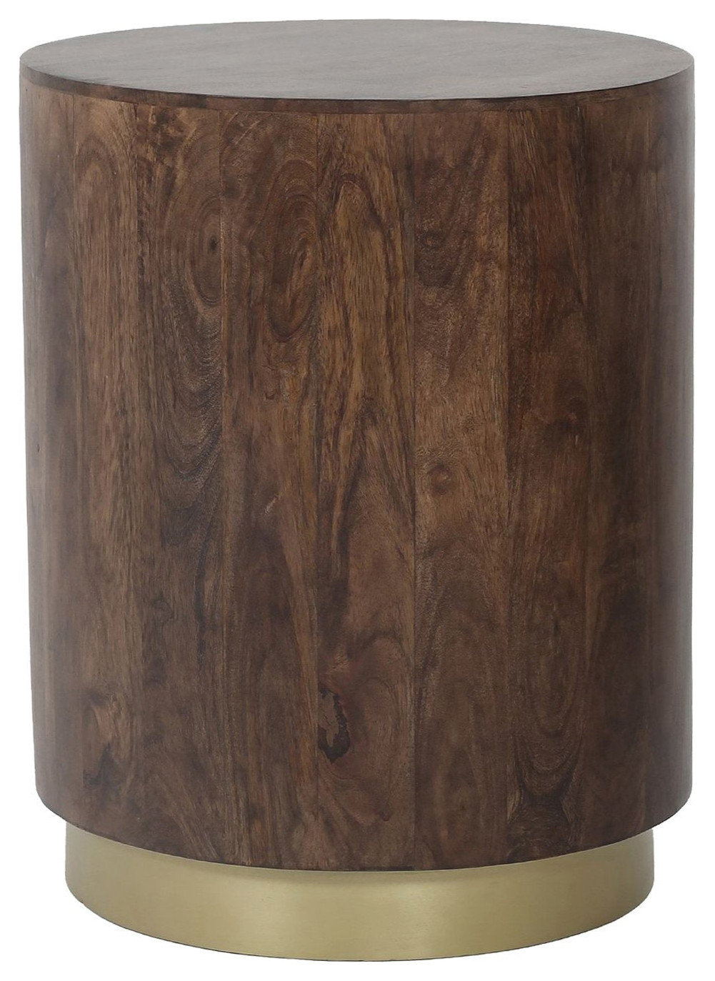 Dark Brown Mango Wood Form Side Table, 17.72W x 17.72D x 22H ...