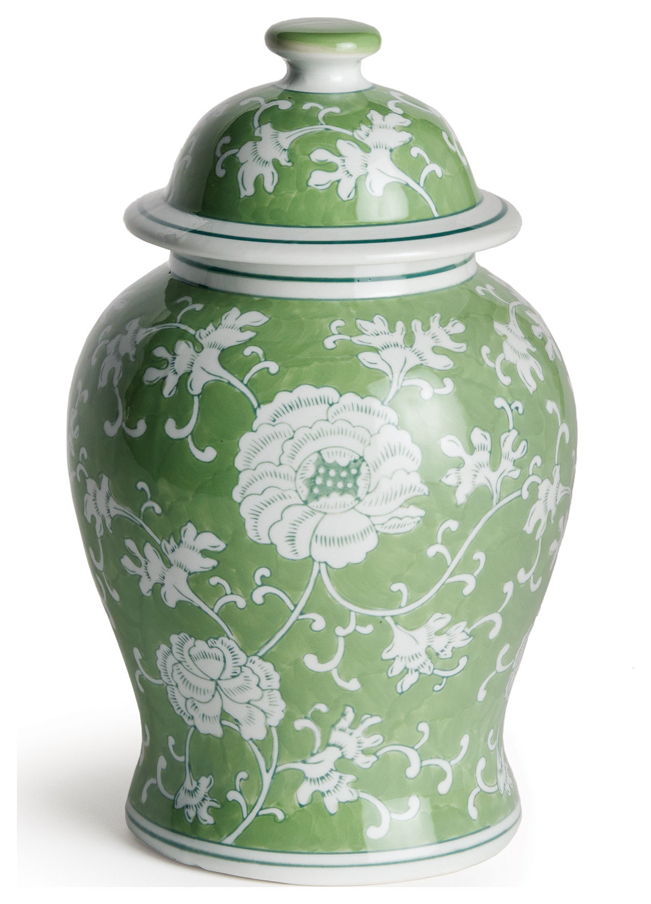 Imperial Lotus Lidded Ginger Jar - Asian - Decorative Jars And Urns ...