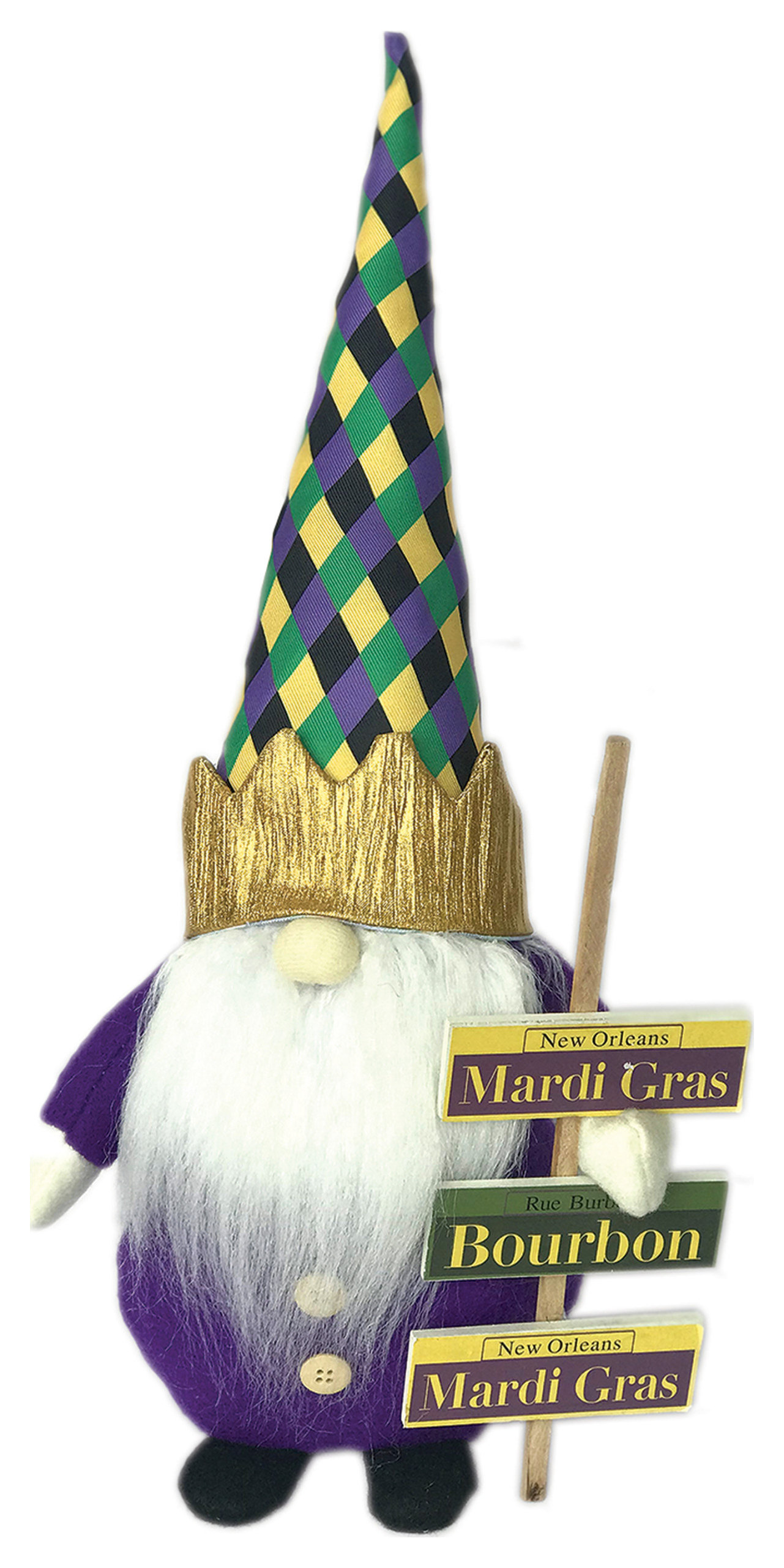 15" Mardi Gras Gnome - Contemporary - Holiday Accents And Figurines ...