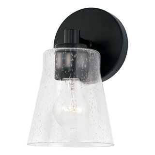 Baker One Light Wall Sconce, Matte Black - Transitional - Wall Sconces ...