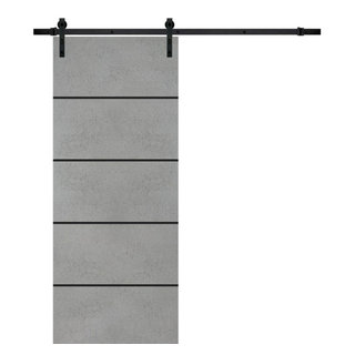 Sturdy Barn Door | Planum 0015 Concrete with | 6.6FT, 24" x 84 ...