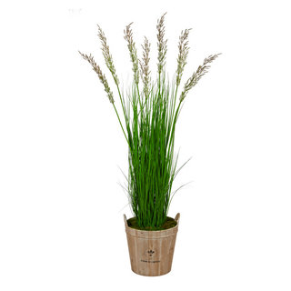 64" Wheat Grass Artificial Plant, Farmhouse Planter - Modern ...