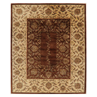 Indian French Toile Carpet Bordered Oriental Hand-Tufted Area Rug ...