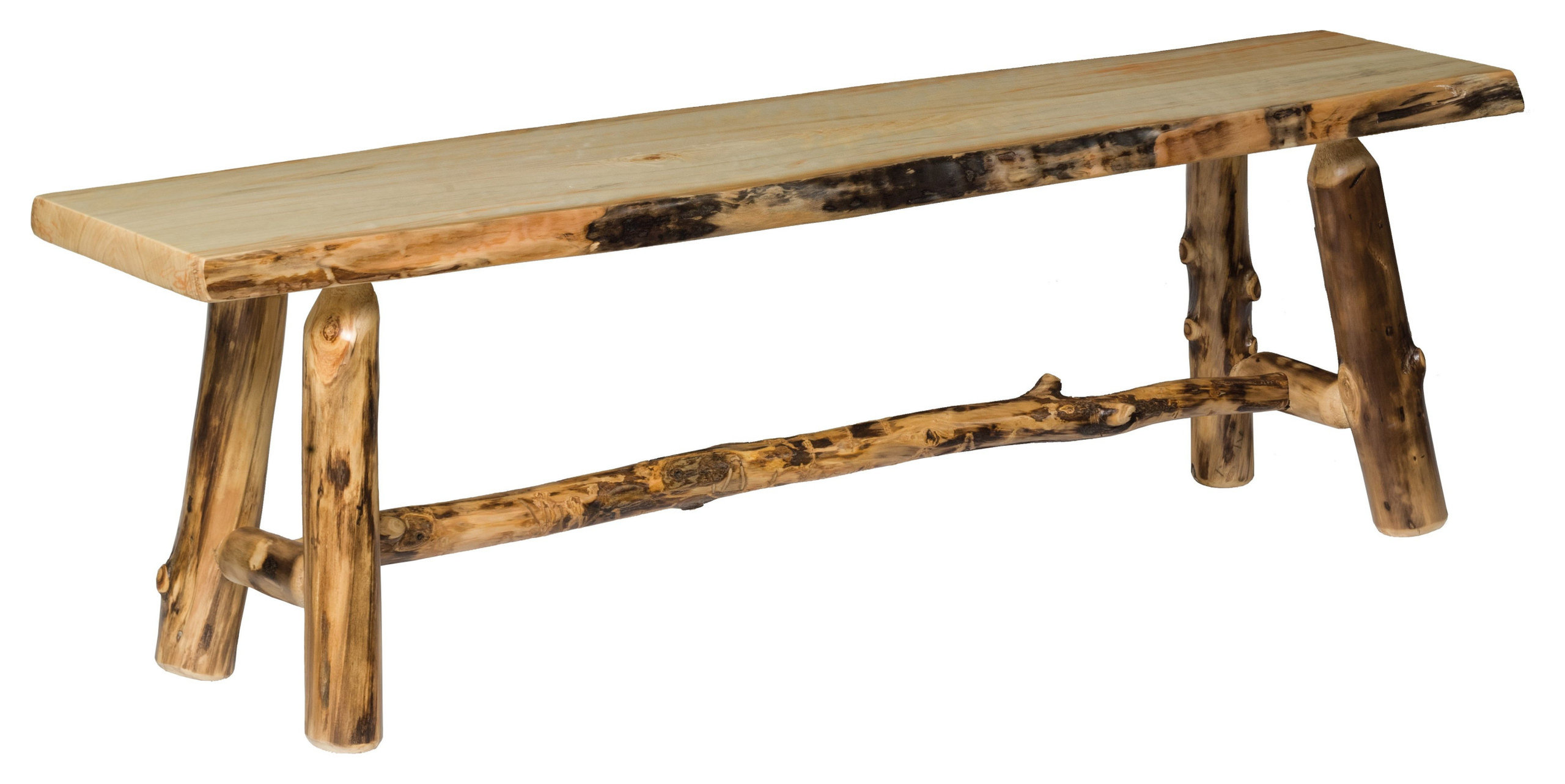 Rustic Aspen Log Bench, 72" - Rustic - Accent And Storage Benches - by ...