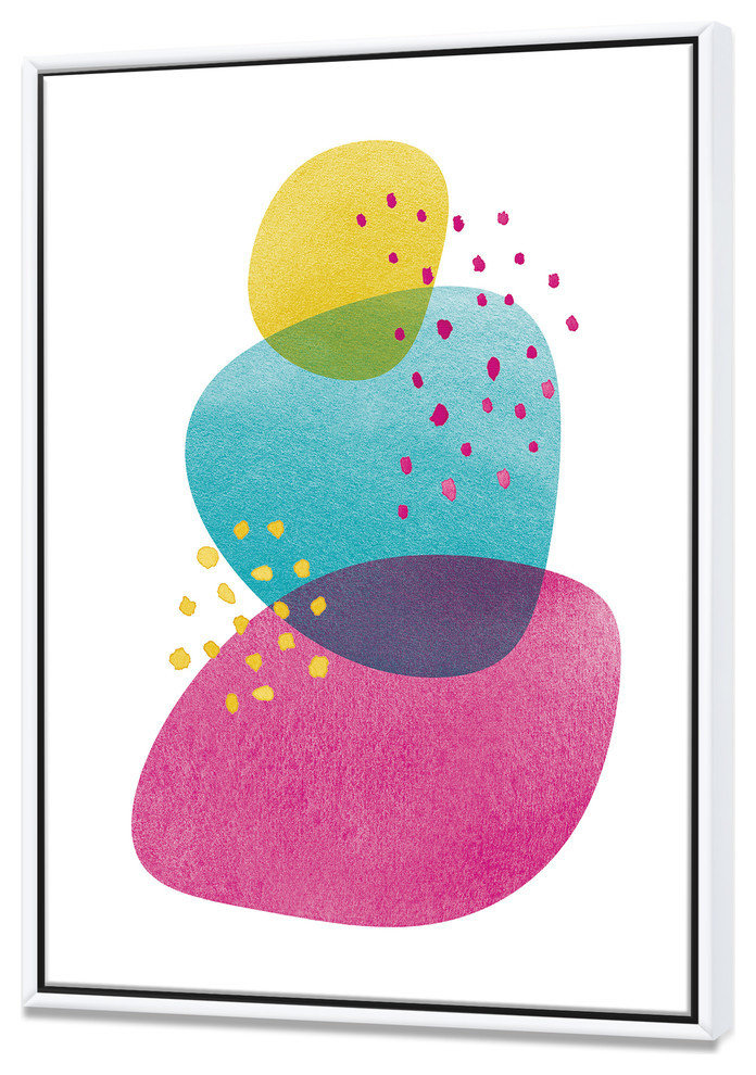 Designart Minimal Spots Balance Iv Midcentury Framed Wall Art, 16x32 ...